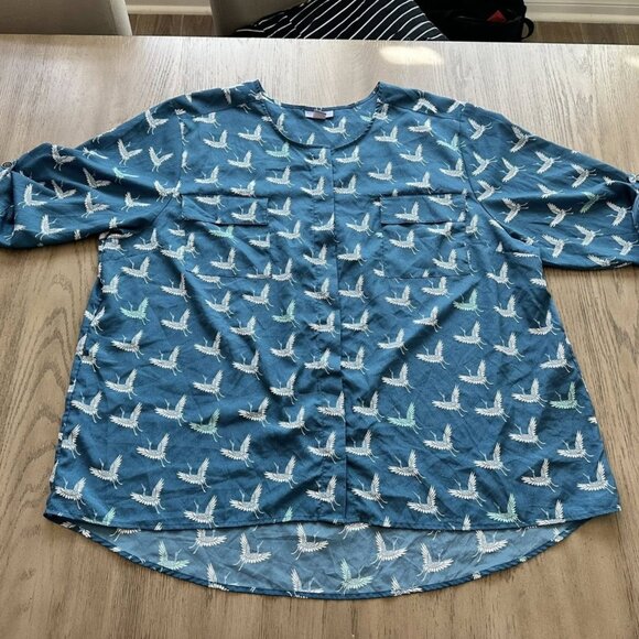 Laura Scott | Tops | Laura Scott Plus Blouse 3x With Animal Prints ...